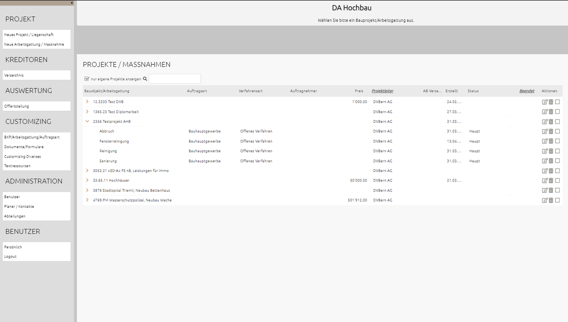 DA Hochbau - DV Bern